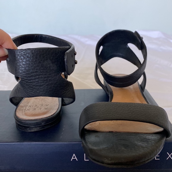 Alex + Alex | Shoes | 85 Black Leather Sandals With Ankle Strap | Poshmark